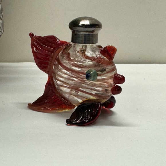 Unk | Accessories | Vintage Handblown Glass Fish Bottle Perfume Bottle ...